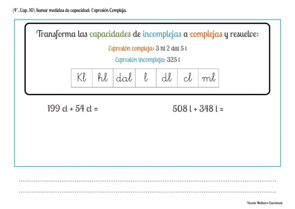📚 Unidades de Capacidad 📚 4º Educación Primaria