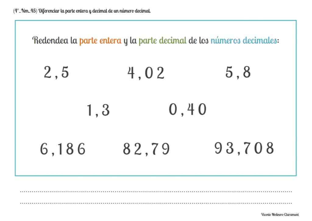 🔢 Unidades Decimales: Décima, Centésima y Milésima 🔢 PDF