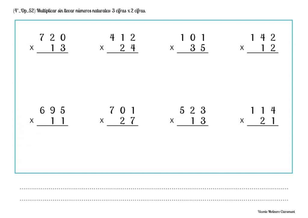 📚 Multiplicar por 2 Cifras 📚 4º Educación Primaria