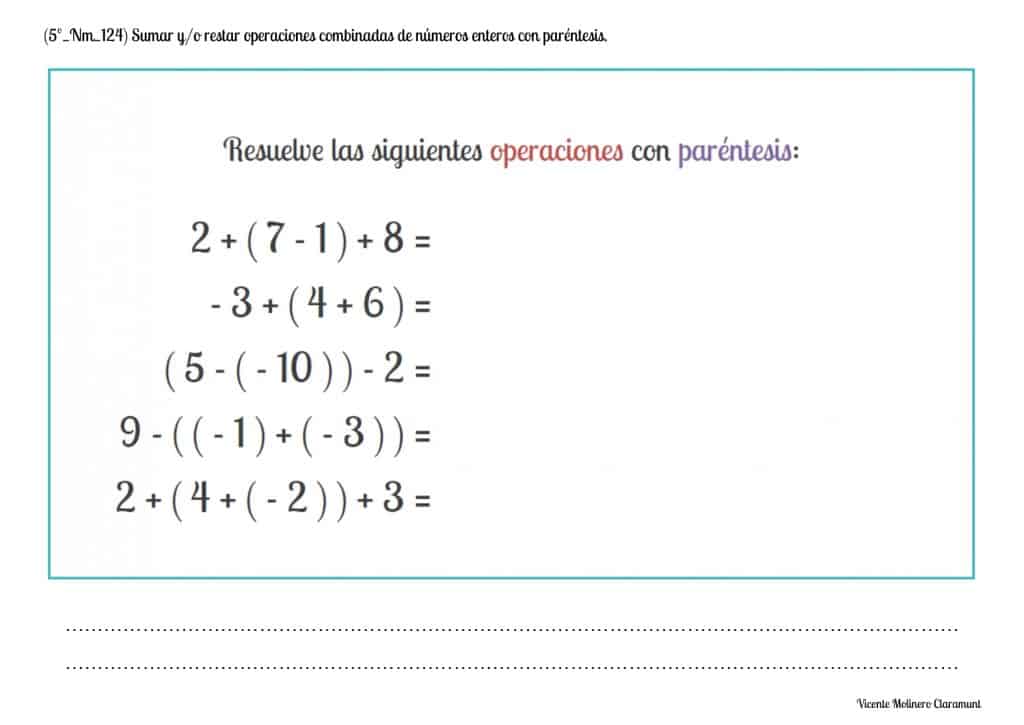 📚 Números Enteros 📚 5º Educación Primaria
