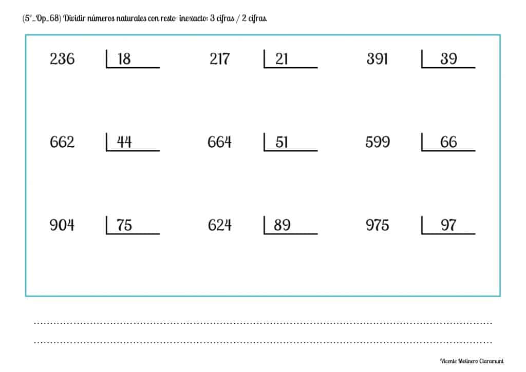 📚 Dividir por 2 Cifras 📚 5º Educación Primaria