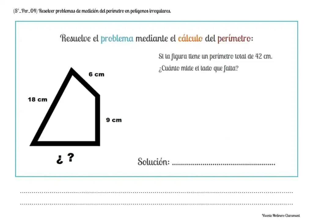 📚 Perímetro de Polígonos 📚 5º Educación Primaria