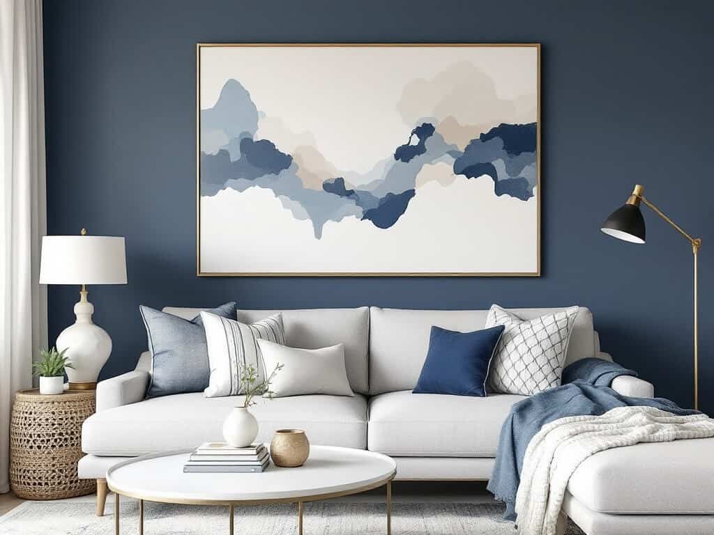 Inspiring Denim Blue Living Room Ideas