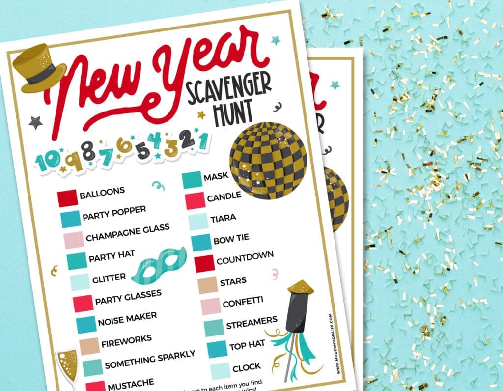 New Year's Eve Scavenger Hunt Game - Modern Mom Life
