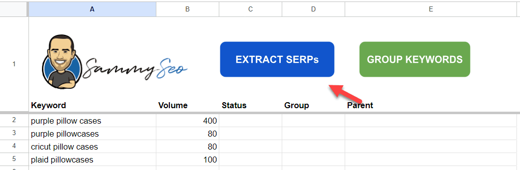SERP Scraping & Keyword Clustering in Google Sheets | SammySEO