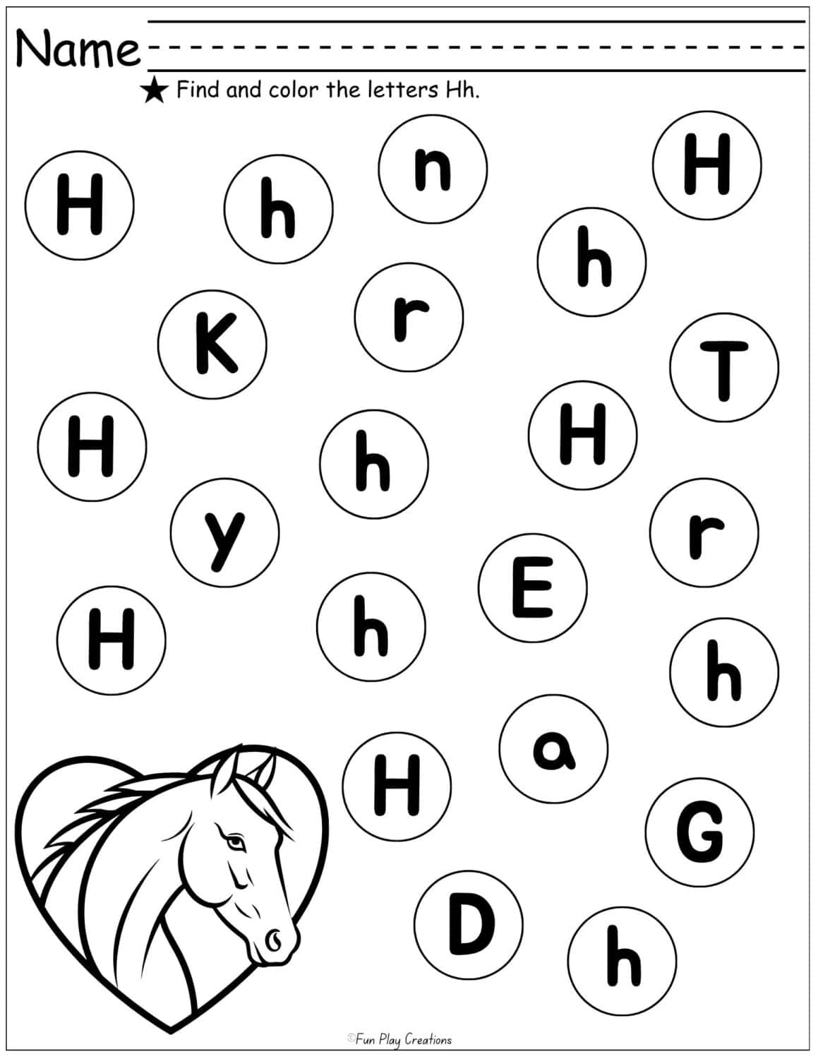 Free Letter H Worksheets