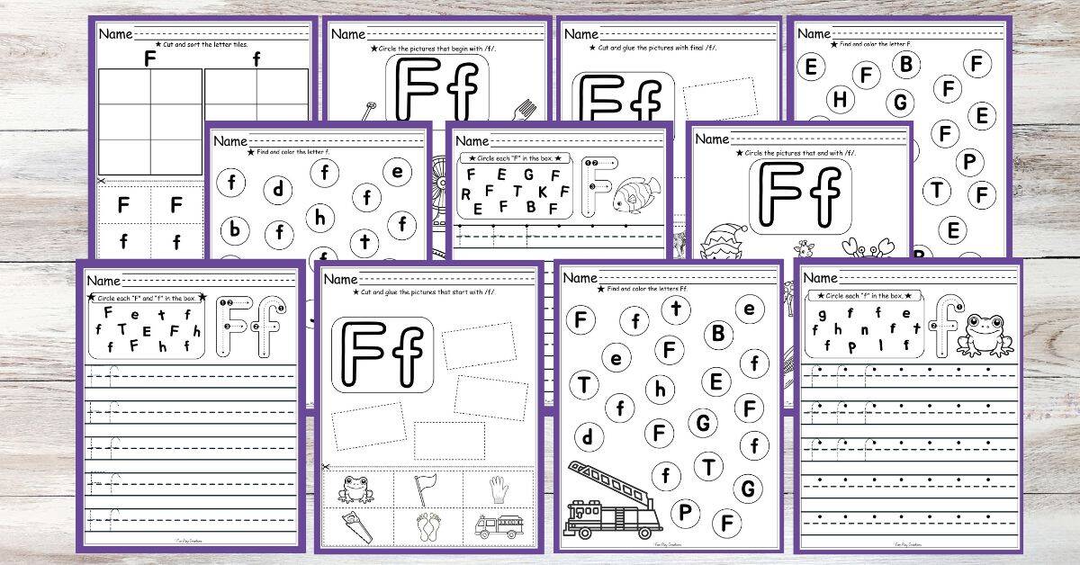 Free Printable Letter F Worksheets