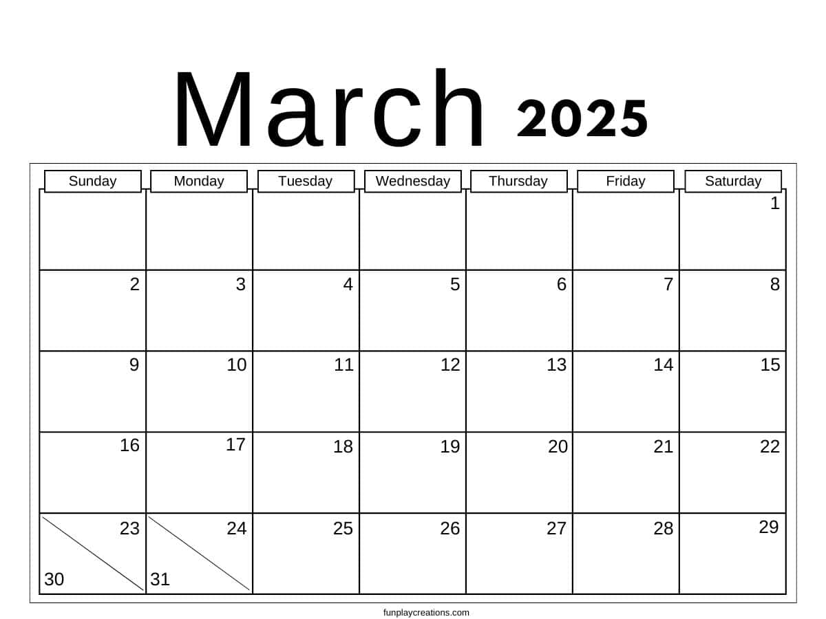 Free Printable Monthly Calendars (2025)