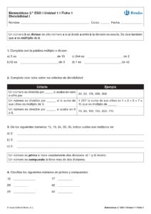 📚 Fichas 2º ESO Bruño 📚 Matemáticas PDF 2022