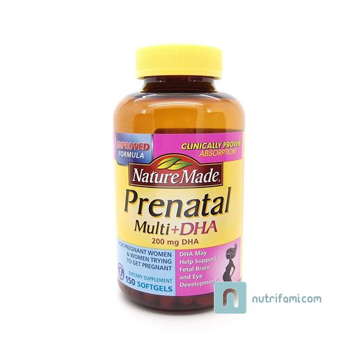 Vitamin cho bà bầu Nature Made Prenatal dha 200mg 150 viên - Nutrifami