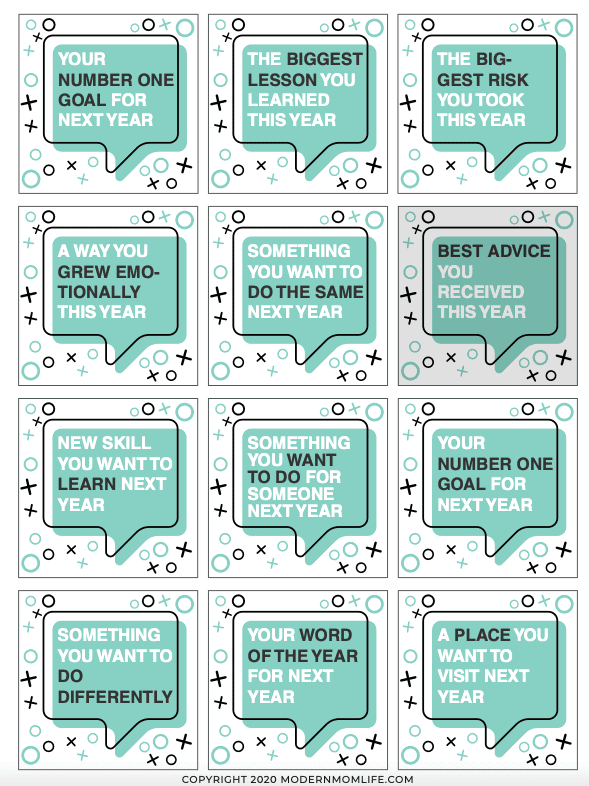 54 New Year's Questions to Ask Yourself - Free Printable - Modern Mom Life
