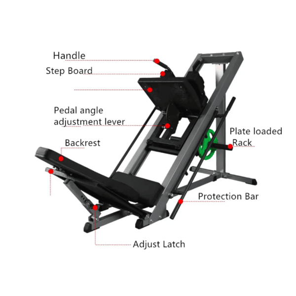 Hack Squat & Leg Press Machine – 3-in-1 Lower Body Power Trainer