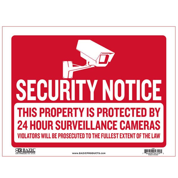 Security Notice Signs-Cheap Plastic Signs-Wholesale-Bulk Pricing