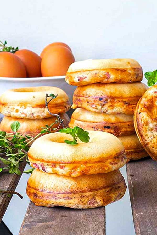Low-Carb Grain-Free Ham and Cheese Donuts - Only Gluten Free Recipes