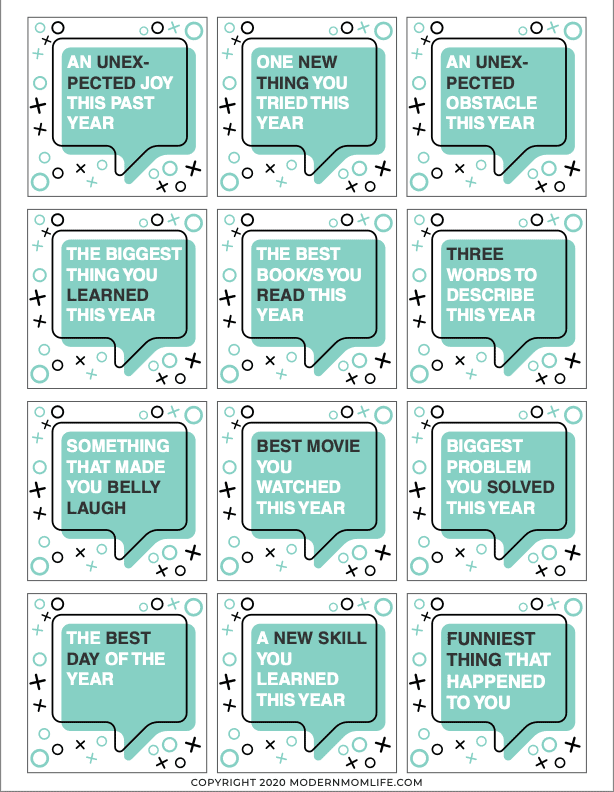 54 New Year's Questions to Ask Yourself - Free Printable - Modern Mom Life