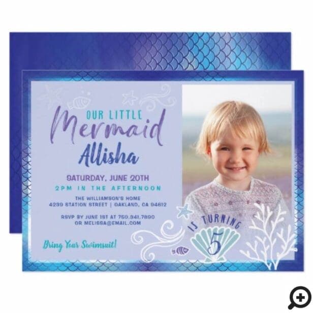 Twinkle Twinkle Iridescent Ocean Mermaid White Invitation - Moodthology ...