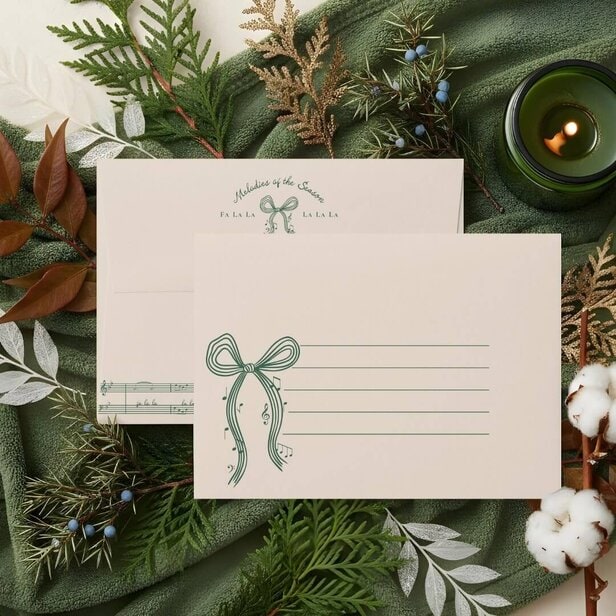 Elegant Fa La Christmas Carol Vintage Sheet Music Beige Envelope ...