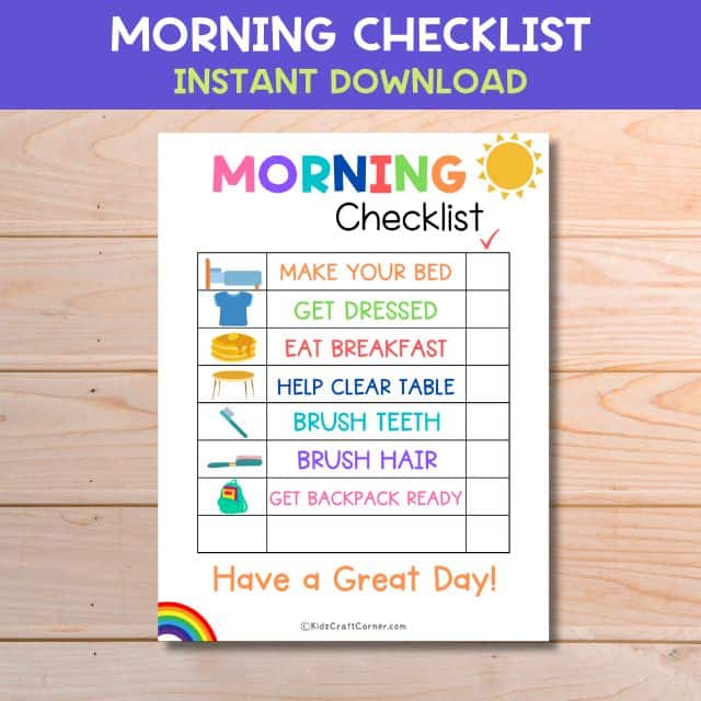Morning and Bedtime Chore Routine Charts - Kidz Craft Corner