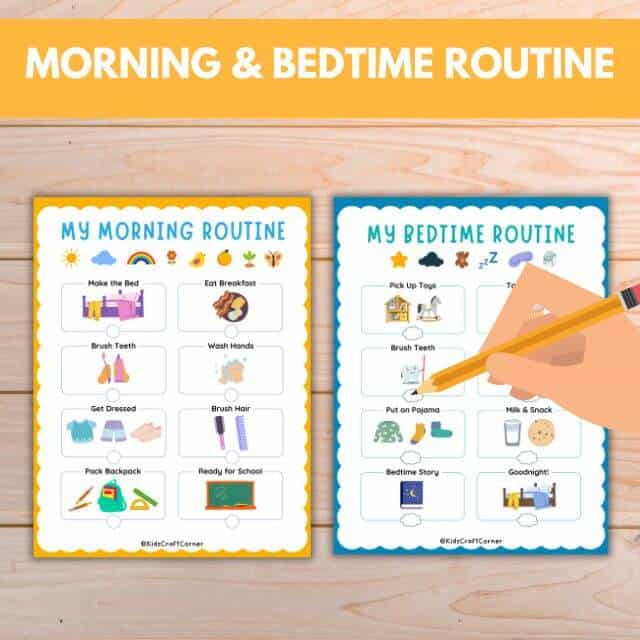 Morning and Bedtime Routine Charts - Kidz Craft Corner