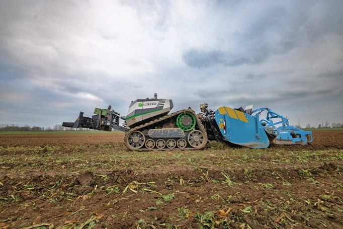 AgBot prepares onion land with spader–power harrow combination