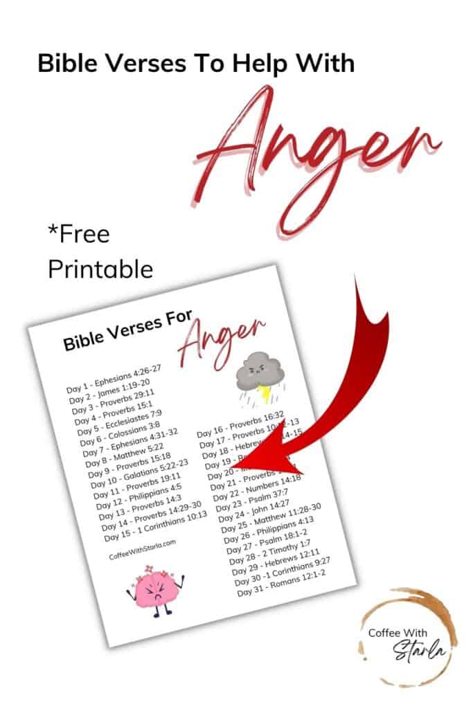 30 Bible Verses About Anger PDF - Coffee With Starla