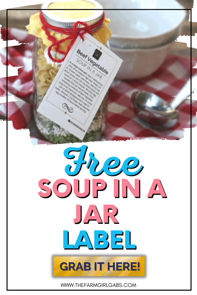 Beef Vegetable Soup In A Jar Gift Idea - The Farm Girl Gabs®