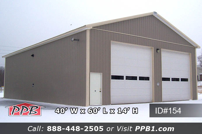 154 - Commercial Pole Building 40x60x14 - Pioneer Pole Buildings, Inc.