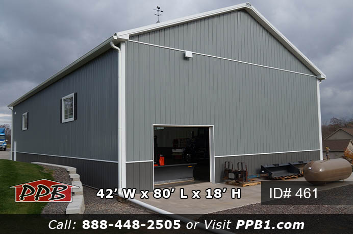 461 - Custom Commercial Pole Building 42x80x18 - Pioneer Pole Buildings ...