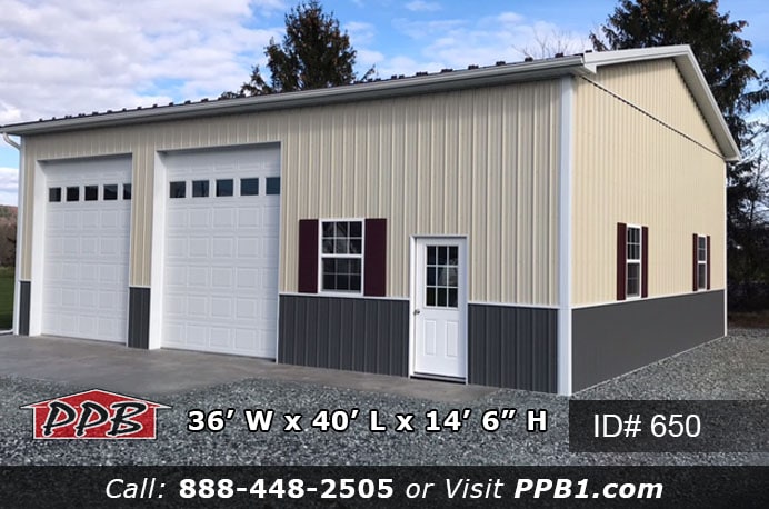 650 - Residential Two Car Garage - Pioneer Pole Buildings, Inc.