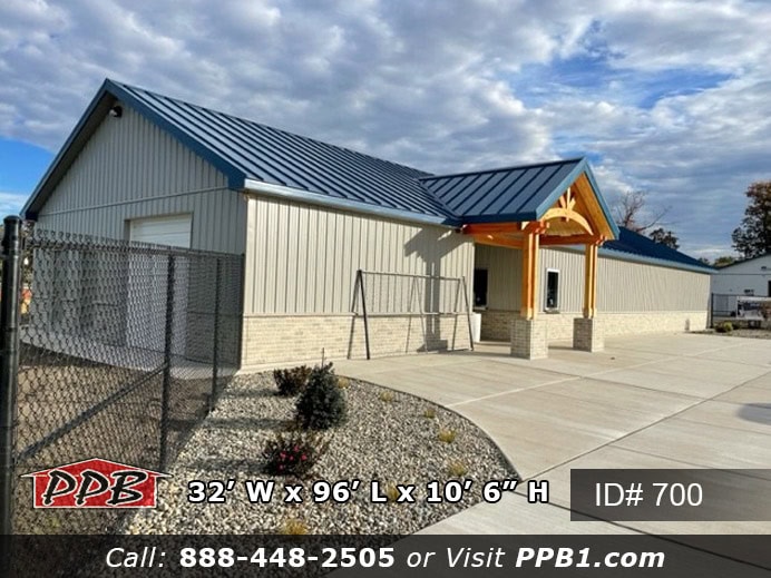 700 - Concession Stand with a Blue Roof - Pioneer Pole Buildings, Inc.