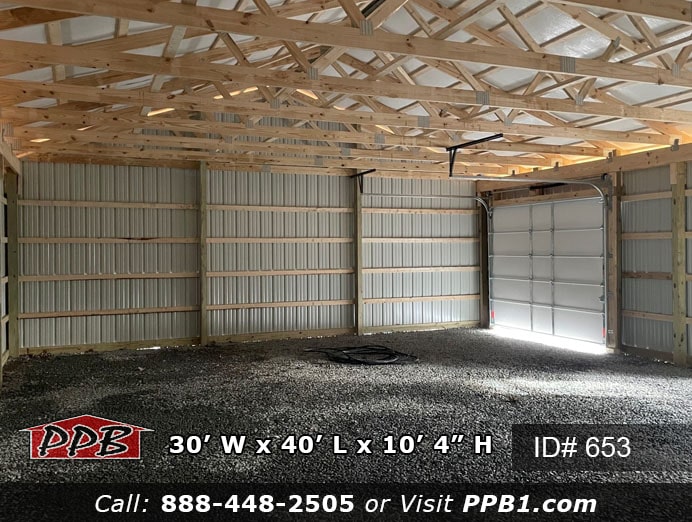 653 - Two-Tone Garage with Lean-Tos - Pioneer Pole Buildings, Inc.