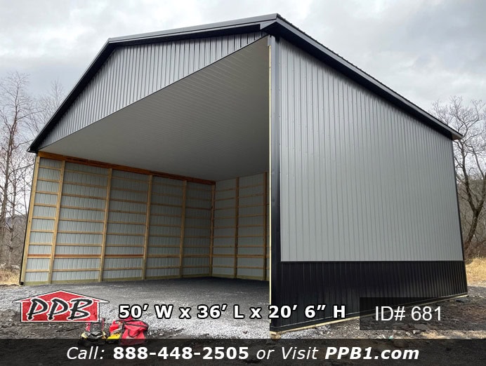 681 - Tall Three-Sided Building - Pioneer Pole Buildings, Inc.