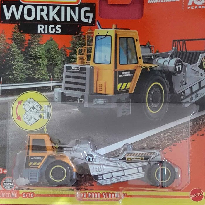 Matchbox Working Rigs – MBX Road Scraper - Universo Hot Wheels
