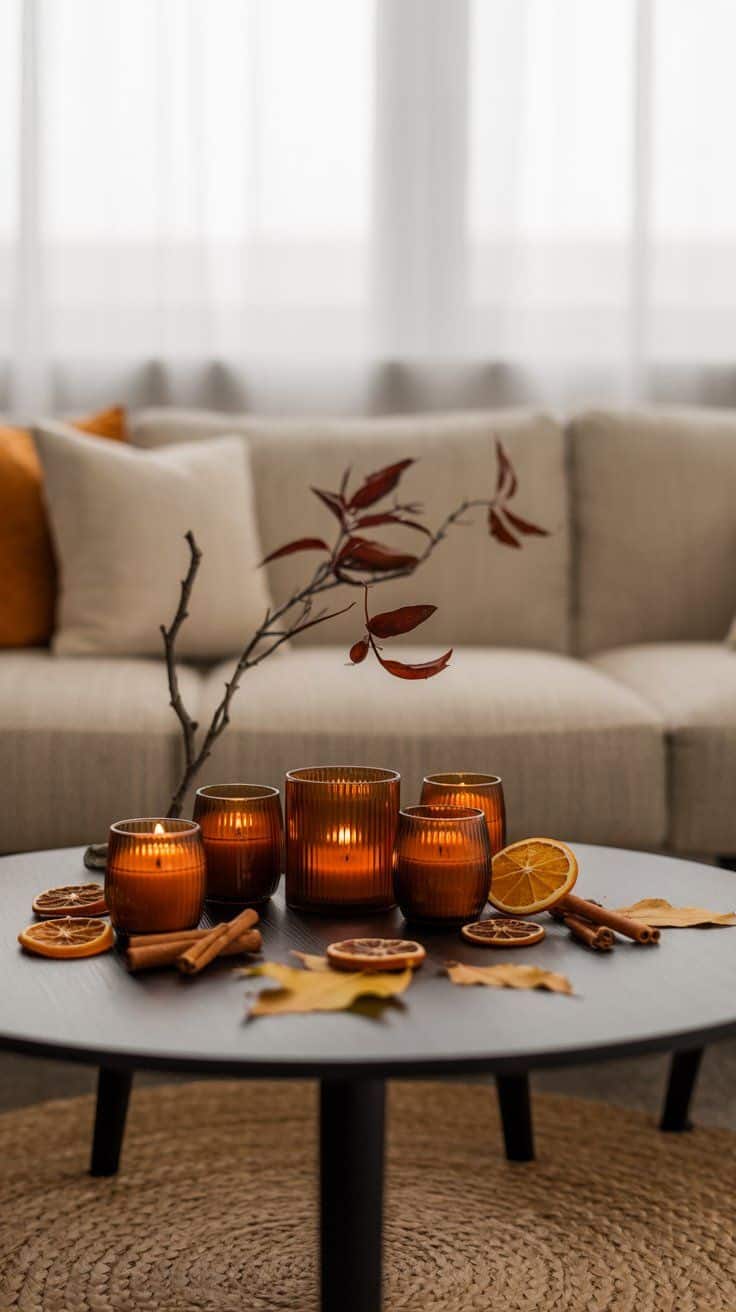 Rustic and Modern Fall Coffee Table Decor Ideas