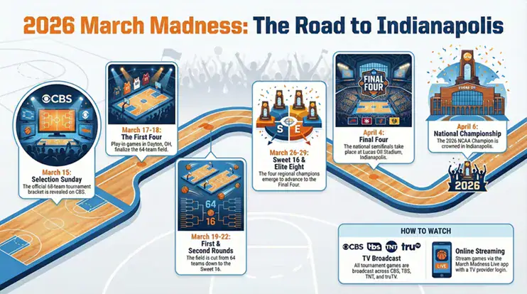 2026 March Madness Schedule: Dates, Locations, TV, Printable Bracket ...
