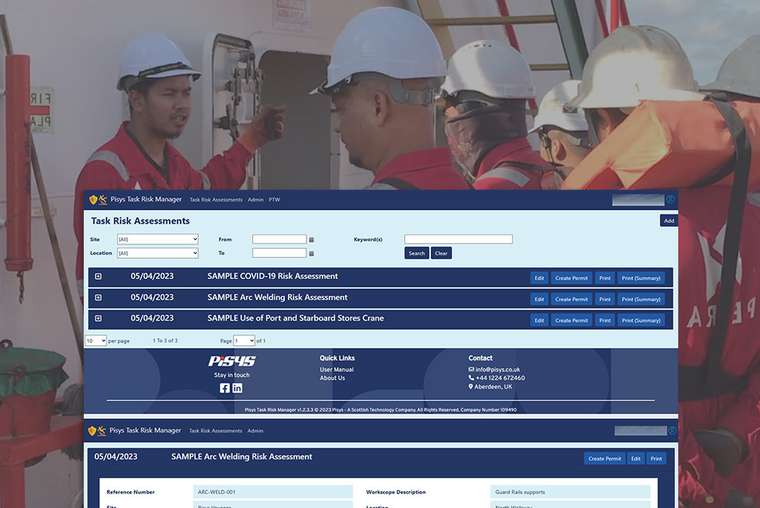 Risk Assessment & Permit To Work Software Integration
