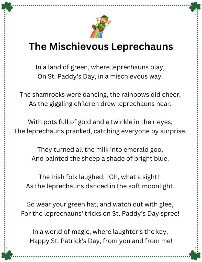 Fun St. Patrick's Day Poems for Kids