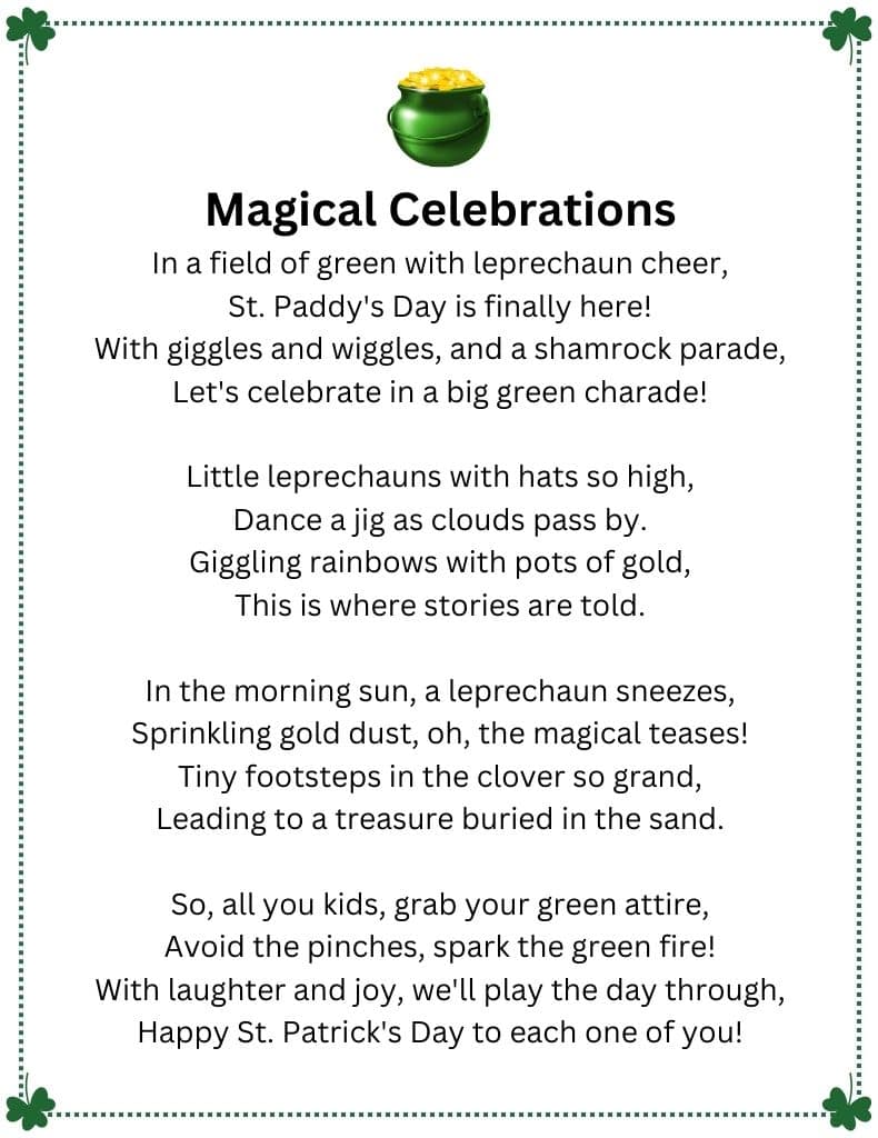 Fun St. Patrick's Day Poems for Kids