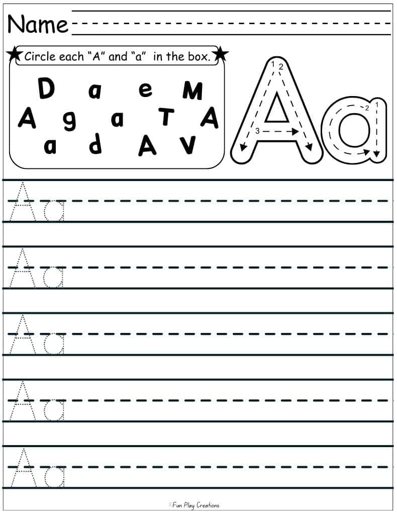 Free Letter A Worksheets