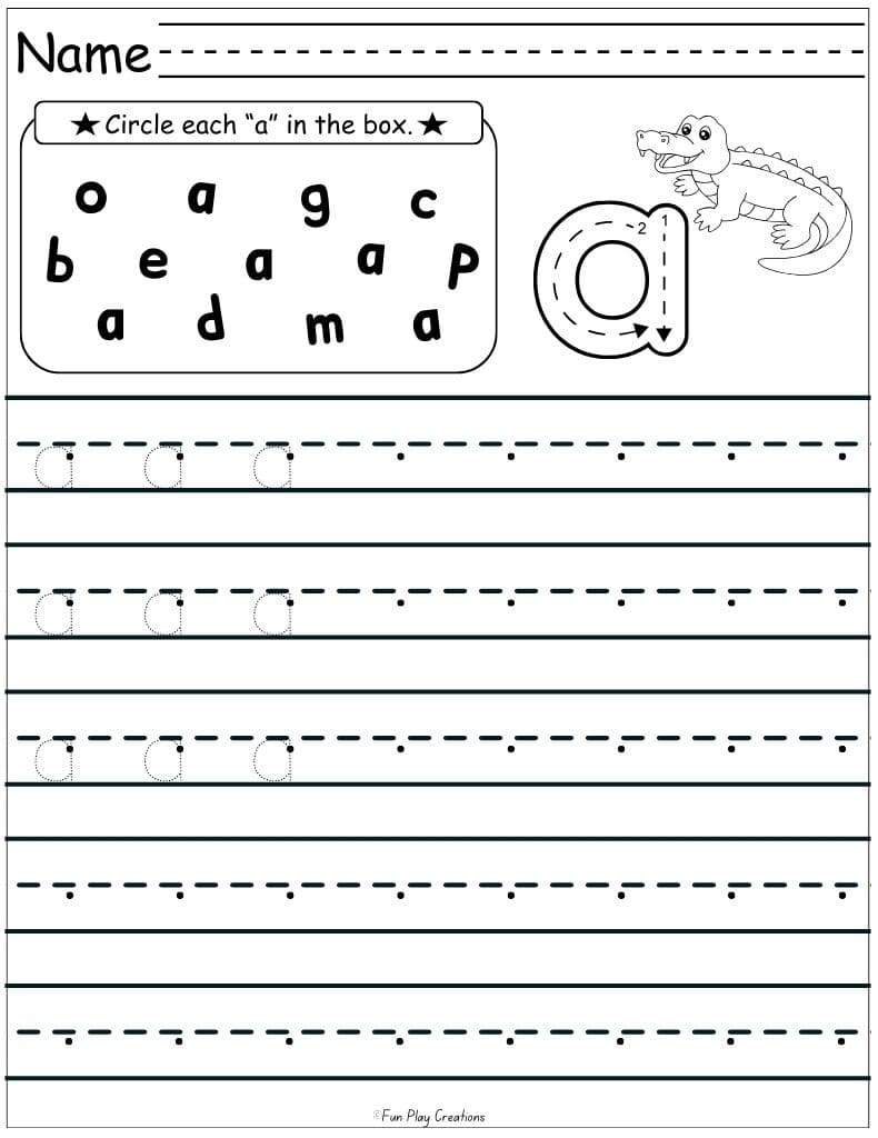 Free Letter A Worksheets