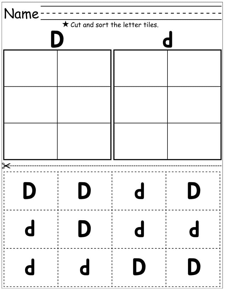 Free Letter D Worksheets