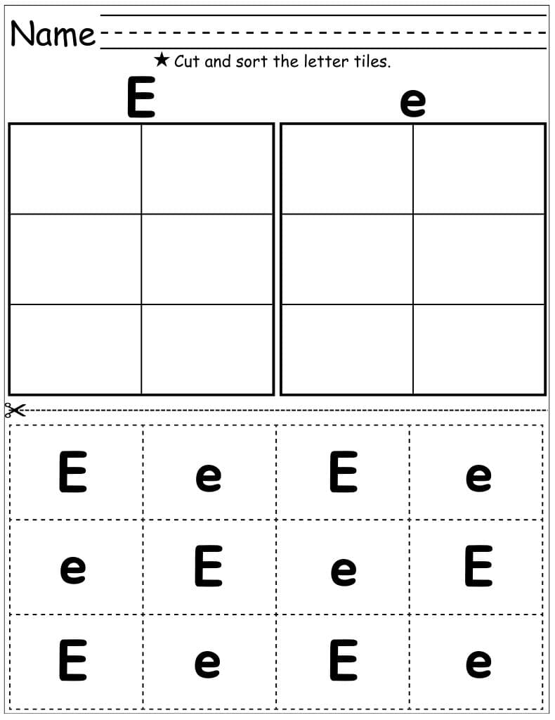 Free Letter E Worksheets
