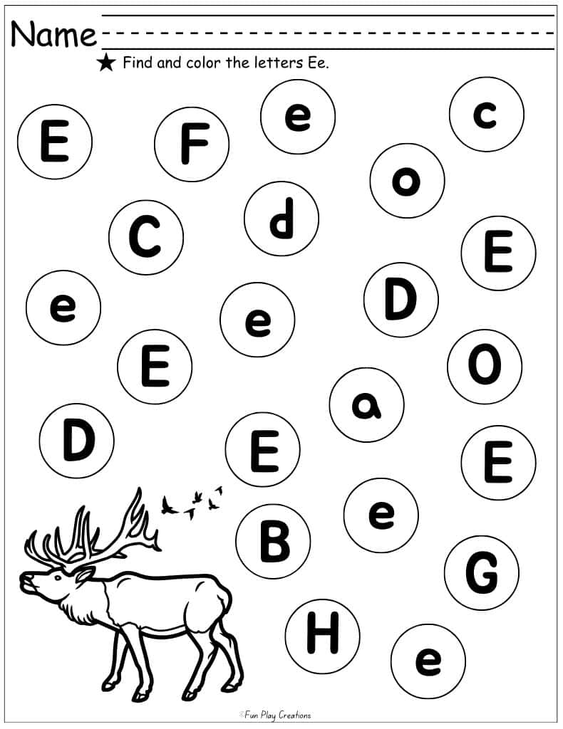 Free Letter E Worksheets