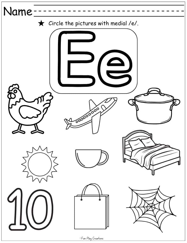 Free Letter E Worksheets