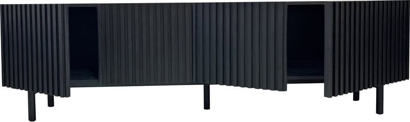 Slim Black Ribbed TV Unit | Minimalist Sideboard | Derlook