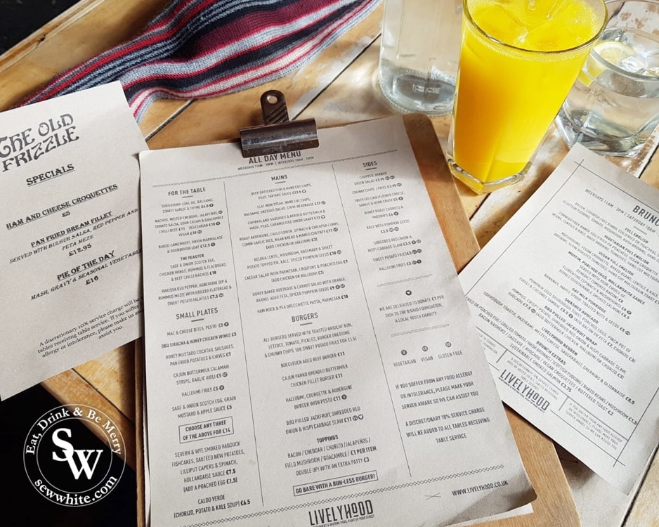The Old Frizzle Wimbledon Autumn Menu Review - Sew White
