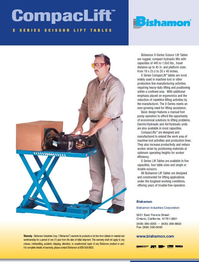 Download Manuals & Brochures | Bishamon Lift Tables & Jacks