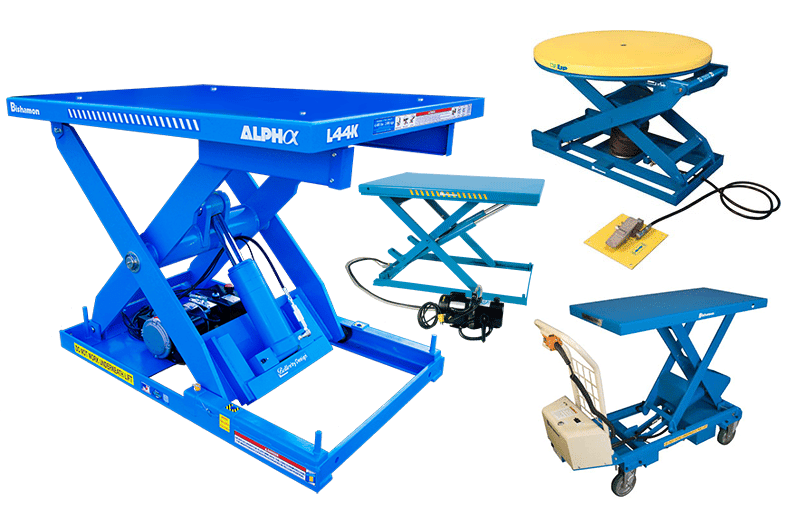 Bishamon Lift Tables, Scissor Lifts, Pallet Positioners & Jacks!