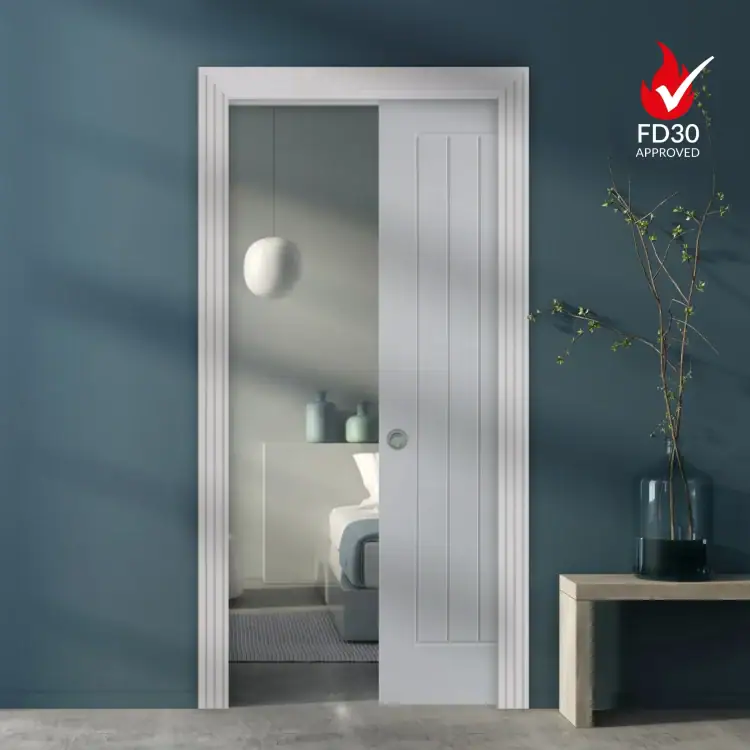 FD30 Fire Rated 75mm Pocket Door Kit - 125mm Finished Wall - Best Doors
