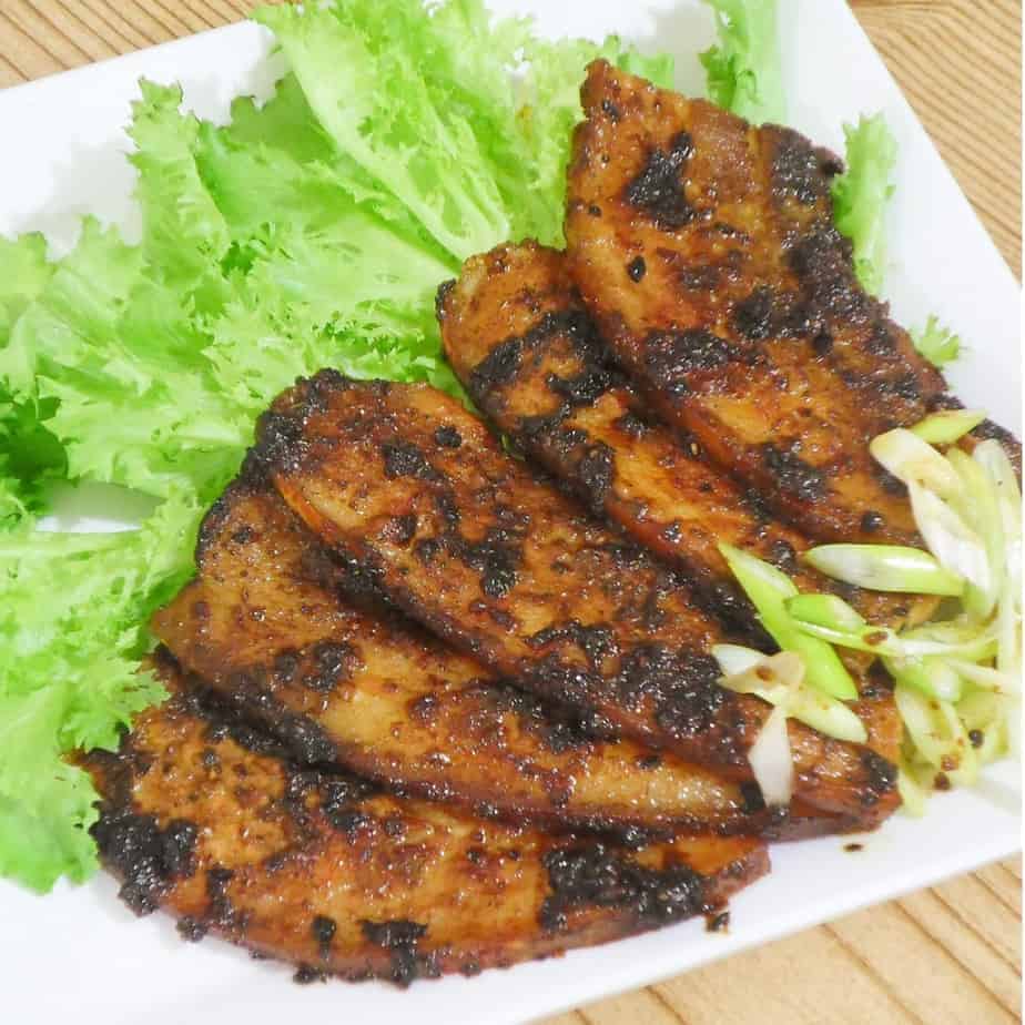 Barbecue Roasted Pork Belly Slices » Just Plain Cooking